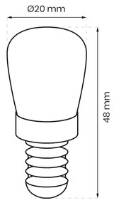 LED žárovka do chladničky E14 teplá 3000k 1,5w 130 lm