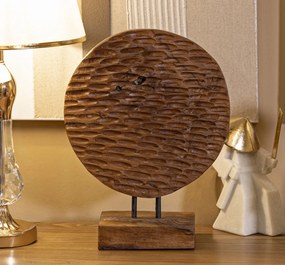 Dekorativní soška Coin 40 cm z masivu hnědá
