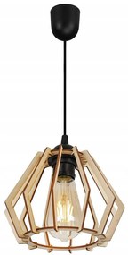 Závěsné svítidlo Timber, 1x dřevěné stínítko, lp