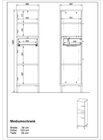 Tmavě šedá koupelnová skříňka v dekoru dubu 34x123 cm Yonkers - Germania