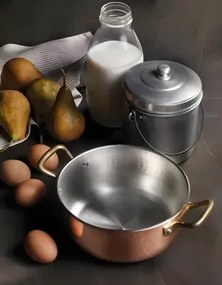 Pinti Inox COPPER 20 cm / Hrnec / Měď / Objem 3,7 l / Mosazné rukojeti