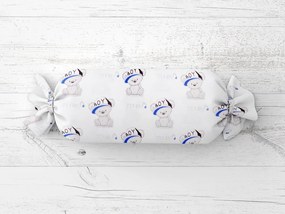 Biante Dětský polštář válec bonbon Sandra SA-206 Medvídek pro kluky 15x60 cm