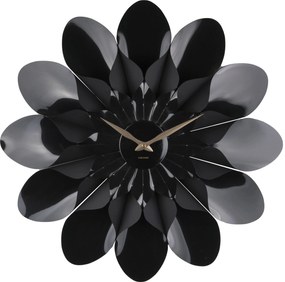 Nástěnné hodiny Flower 60 cm černé