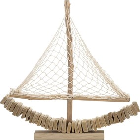 Dřevěná dekorace Boath 45 cm hnědá
