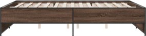 Rám postele hnědý dub 150 x 200 cm kompozitní dřevo a kov 3279886