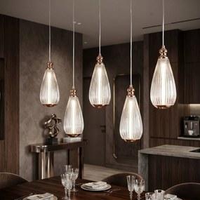 Toolight Rea, Závěsné stropní svítidlo LHJ120-CP light rose gold, OSW-03258