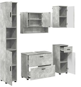 Sada koupelnového nábytku 5 ks Betonově šedá 35 x 30 x 192 cm 3393076