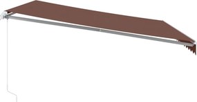 Ručně zatahovací markýza s LED hnědá 450 x 350 cm 3215392