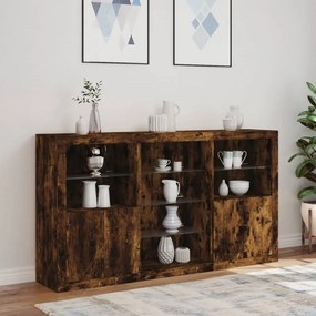 Příborník s LED osvětlením kouřový dub 181,5 x 37 x 100 cm 3209181