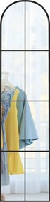 HOMCOM Dekorativní Nástěnné Zrcadlo 40x160 cm Okenní Zrcadlo pro Obývací Pokoj, Ložnici, Předsíň Moderní Styl Černé | Aosom
