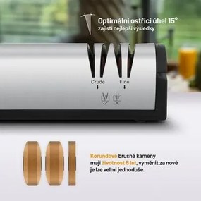 Lauben Knife Sharpener 4700SB stříbrná / Elektrický brousek / 18 W / 2