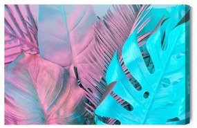Obraz Tropické Listy V Neonových Barvách Nedostatek Nedostatek Plátno Canvas 90x60