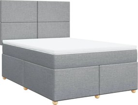 Box spring postel s matrací světle šedá 140 x 200 cm textil 3291296