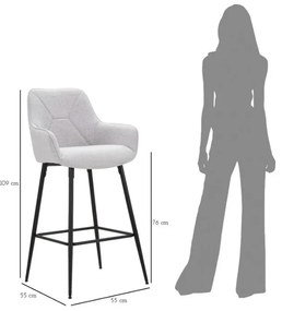 Designová barová židle Elchanan šedá