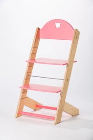 Lucas Wood Style rostoucí židle MIXLE -  přírodní/růžová rostoucí židle MIXLE: Medvídek