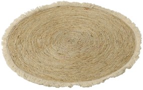 Přírodní kulatý koberec s třásněmi z kukuřičných listů Maize - Ø 70*1 cm