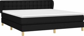 Box spring postel s matrací černá 180x200 cm textil 3127143