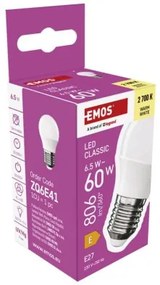 Emos lighting LED žárovka Classic Mini Globe / E27 / 6,5 W (60 W) / 806 lm / teplá bílá 1525733293