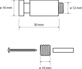Sapho, X-ROUND E věšáček 30mm, chrom, XR212