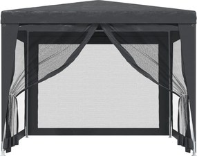 Party stan se 4 síťovanými bočnicemi antracitový 3 x 3 m HDPE 319229
