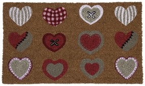 Rohožka z kokosových vláken se srdíčky Hearts All - 75*45*2cm