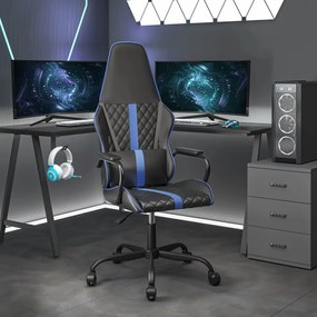 vidaXL Masážní herní židle a bílá umělá kůže [345559] Barva: Modrá