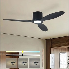 ZEVENTI - LED Stropní ventilátor VENTORA LED/24W/230V Wi-Fi Tuya černá + DO