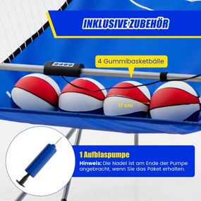 Costway Basketbalový stroj 8 v 1 se 4 míči a vzduchovou pumpou a 8 herními