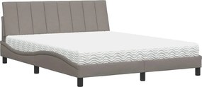 Postel s matrací Hanko taupe 160 x 200 cm textil 3310542