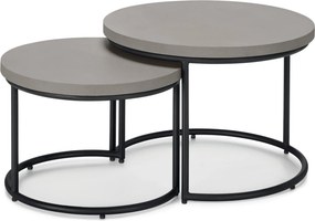 Tchibo - Zahradní konferenční stolky s polycementovou deskou, průměr cca 50 cm a 60 cm, 2 ks