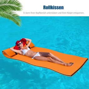 Costway Vodní houpací síť plavecká podložka plavecký raft vodní postel oranžová