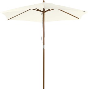 Outsunny Slunečník Ø 250 cm, slunečník s kladkovým mechanismem, balkonový plážový slunečník z bambusu, větruodolný tržní slunečník, ochrana před slun…
