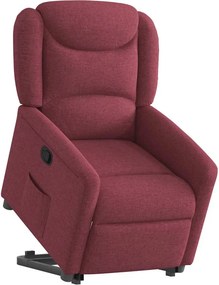 Zvedací polohovací křeslo vínové textil 3303197