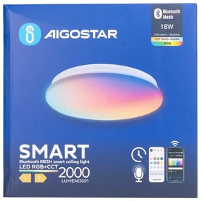 Aigostar-LED RGBW Koupelnové stropní svítidlo LED/18W/230V IP44+dálkové ovládání