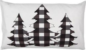Bílý povlak na polštář se stromky Black&White X-Mas - 30*50 cm