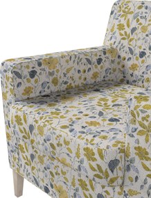 Potah na křeslo IKEA Karlstad barva žlutá látka pletený vzor, vzorované