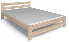 Postel z masivu EUREKA + pěnová matrace COMFORT 14 cm + rošt ZDARMA, 140x200, přírodní lak