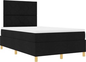 Postel s boxspringem s čelo Černá 120 x 190 cm textil 3339681