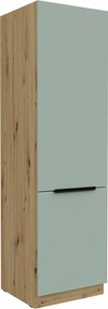 ARIA st | vysoká skříňka 60 LO-210 2F na vestavnou lednici | 60 cm | ANTI FINGERPRINT povrch | artisan/aquamarine