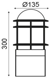 ACA Lighting Zahradní svítidlo LOOP HI8134300 max. 40W/E27/IP45