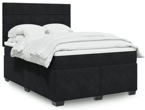 Box spring postel s matrací černá 140 x 190 cm samet 3293208