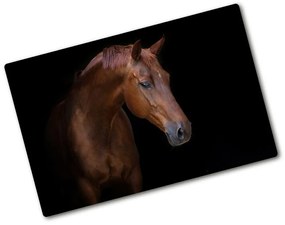 Wallmuralia Kuchyňská deska skleněná Hnědý kůň 80x52 cm