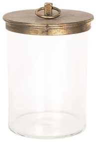 Skladovací ozdobná nádoba se zlatým víkem - Ø 15*25 cm