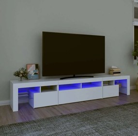 vidaXL TV skříňka s LED osvětlením 230x36,5x40 cm [3152789] Barva: Bílá