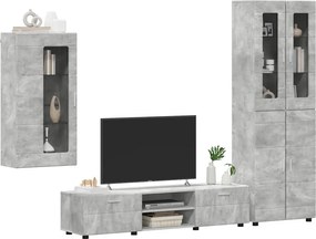 Sestava TV skříněk FLORIN 3 ks Betonově šedá Kompozitní dřevo 3397967