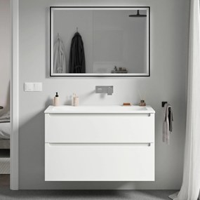 Koupelnová skříňka VIREO 80 cm s umyvadlem z minerálního odlitku CREAM