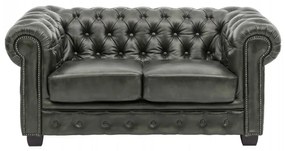 Dvoumístná pohovka z pravé kůže Chesterfield IV
