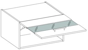 LARA wh | horní skříňka 60GUS-36 1F výklopná | 60 cm | bílá lesk