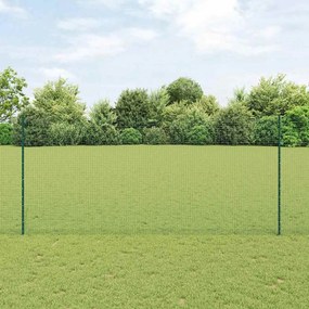 Svařovaná drátěná plotovina s tyčkami 10 x 1,4 m Zelená 3336455