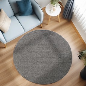 Ayyildiz, Kusový koberec Loom 4300 Grey kruh, 200x200 (průměr) kruh, šedá, obývací pokoj